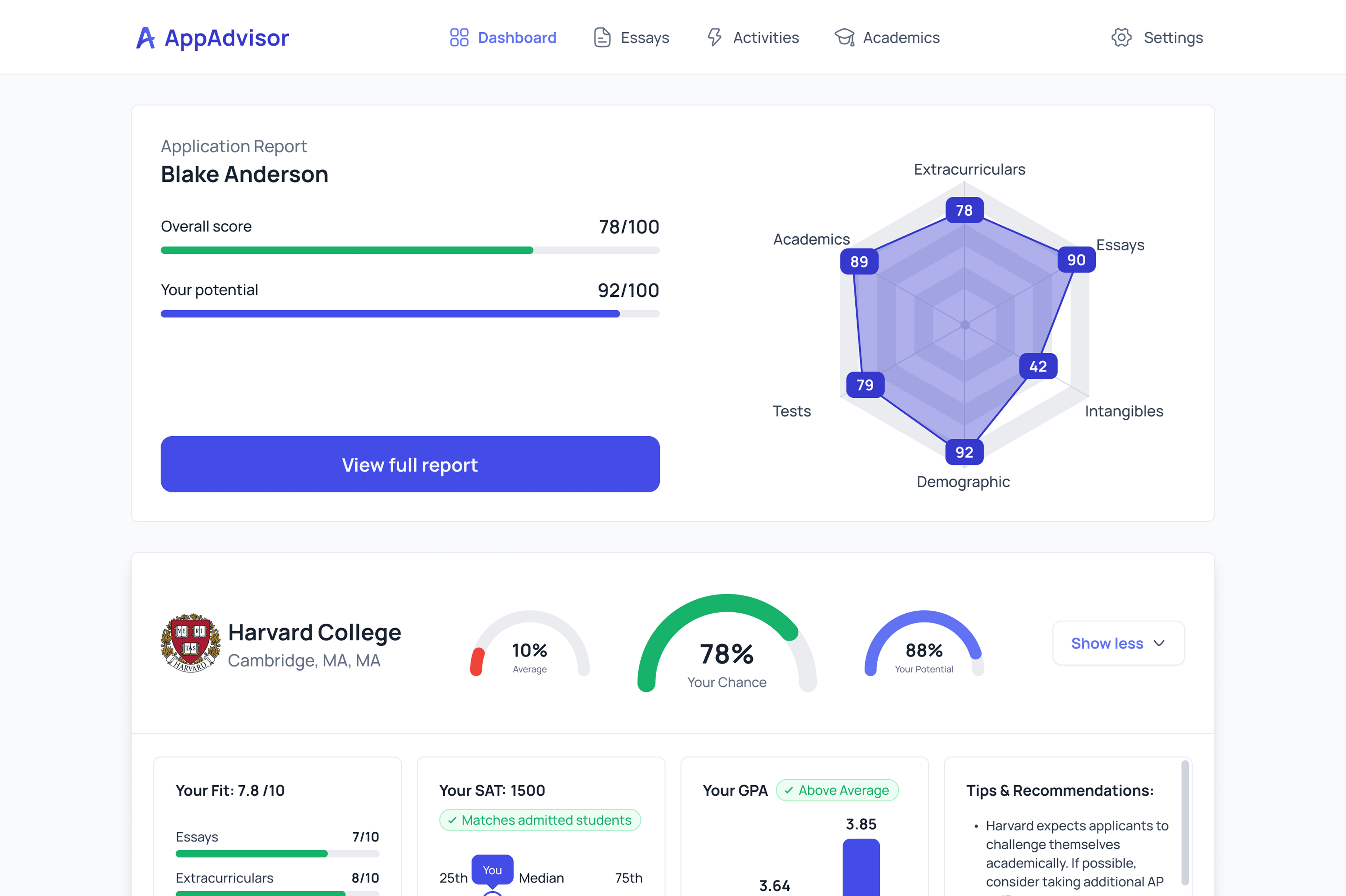 AppAdvisor | College Application Review & Acceptance Calculator